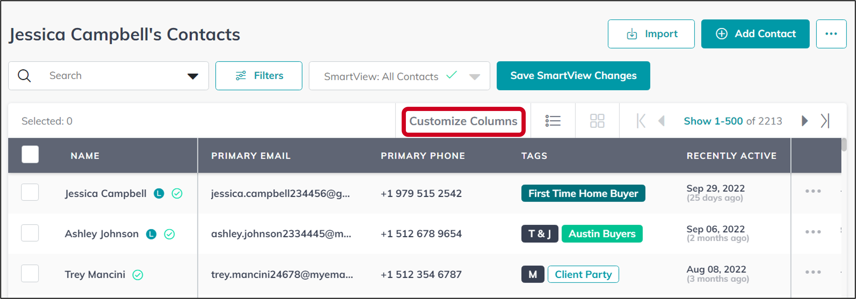 Customize Columns, Use Filters and Create SmartViews in Contacts – KW Answers