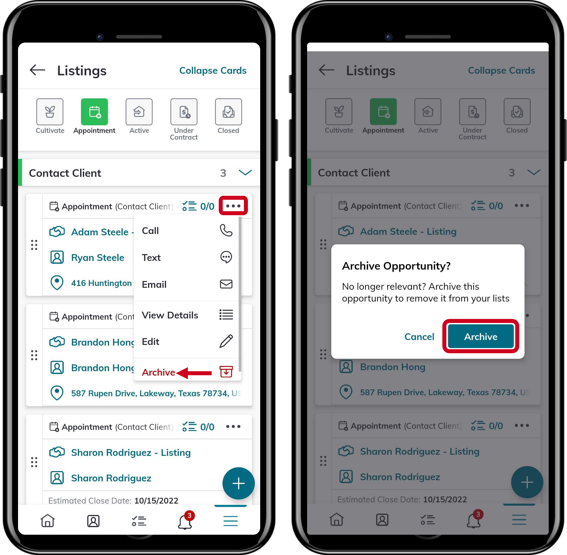 Mark an Opportunity as Lost or Archive an Opportunity with the Command ...