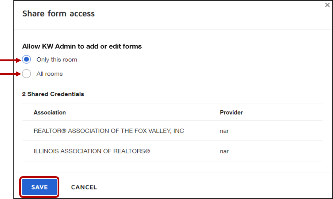 Share Forms Access with Room Members in DocuSign – KW Answers