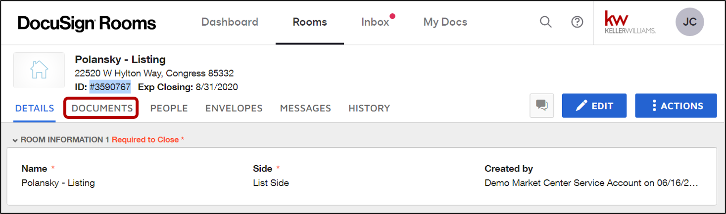 Email Documents or Email Communication to Your DocuSign Account – KW ...