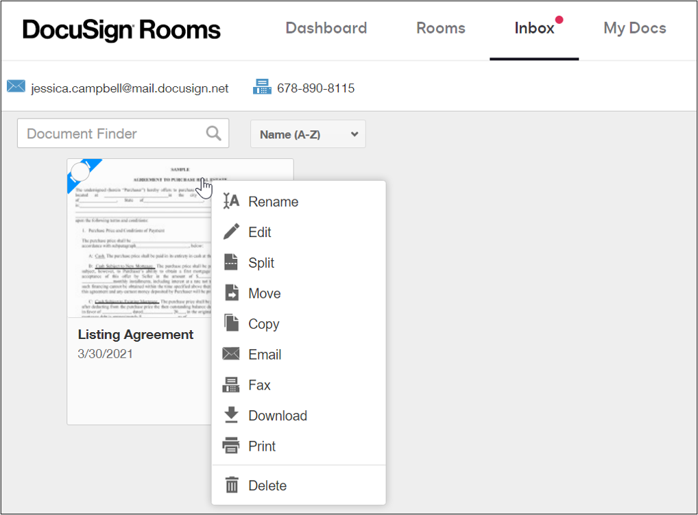 Email Documents or Email Communication to Your DocuSign Account – KW ...