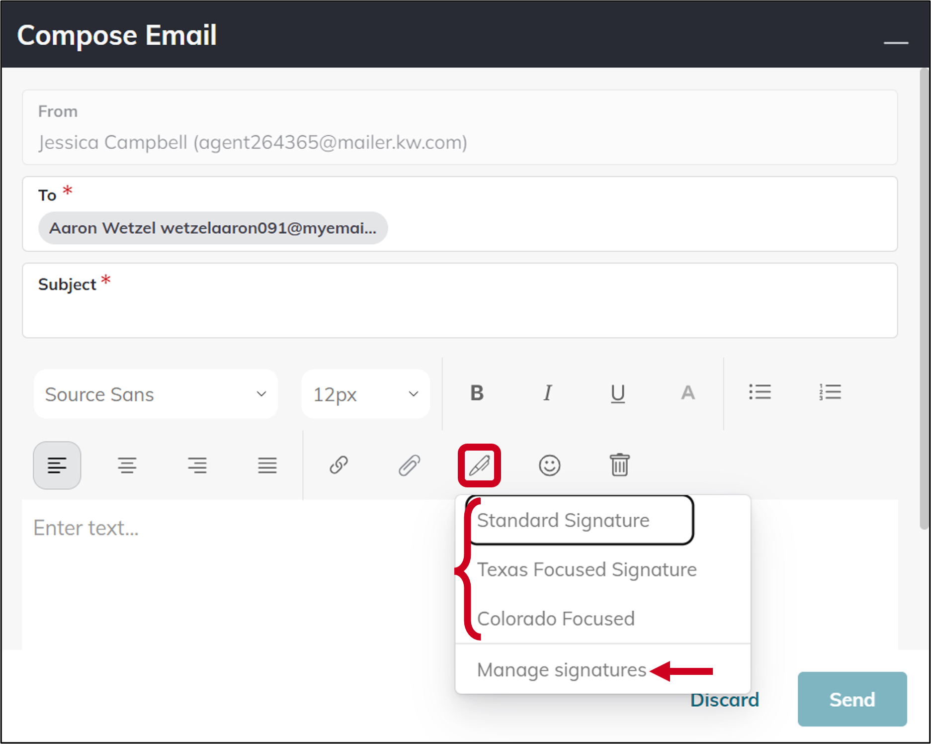 Create and Manage Signatures for Sending One-Off Emails in Command – KW Answers
