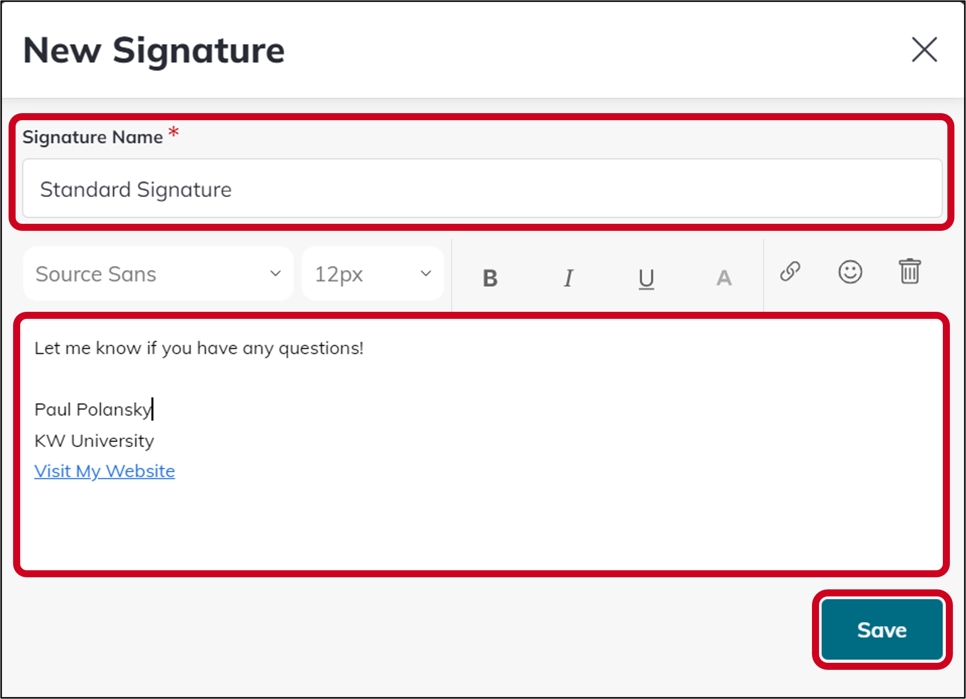 Create and Manage Signatures for Sending One-Off Emails in Command – KW Answers