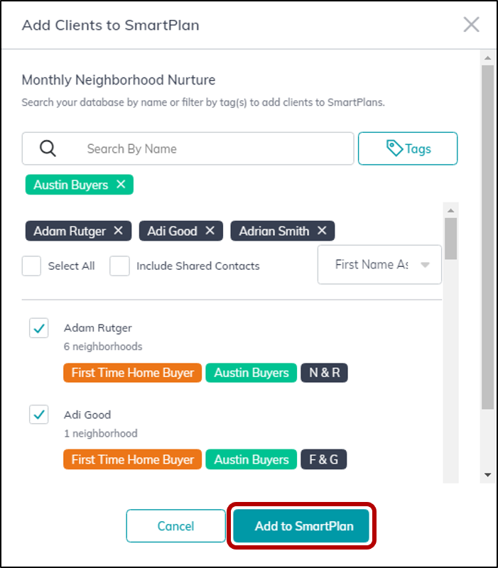 Add Contacts to a SmartPlan – KW Answers