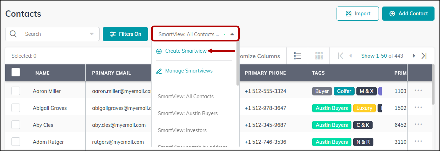 Customize Columns, Use Filters and Create SmartViews in Contacts – KW Answers
