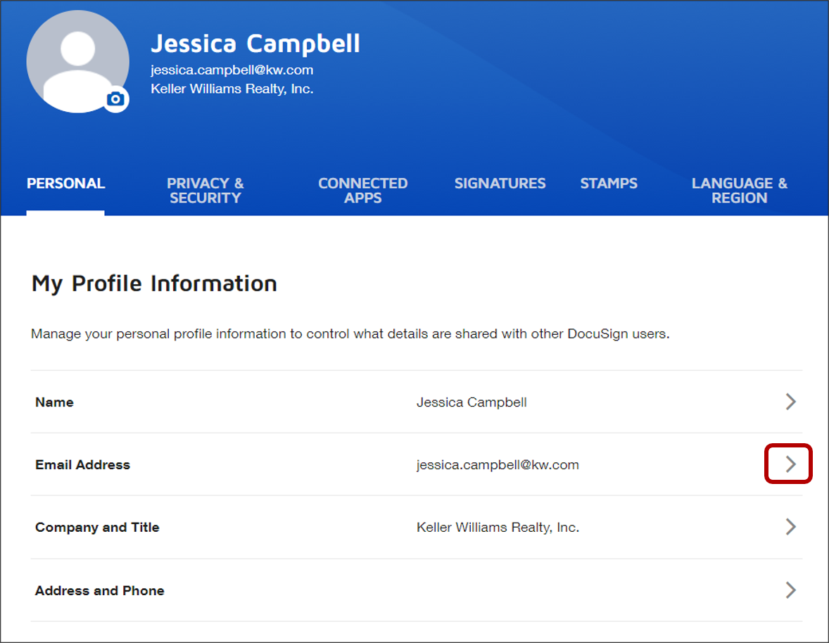 Change Your DocuSign Email Address – KW Answers