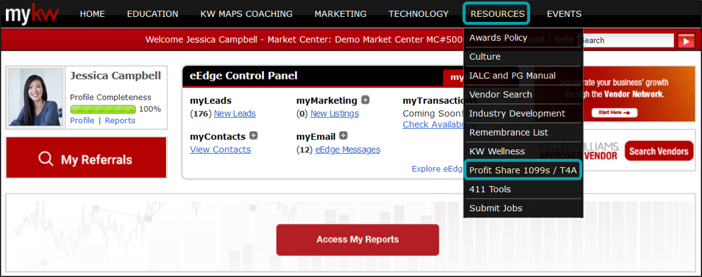 Acceda a sus formularios fiscales electrónicos de Profit Share 1099 ...