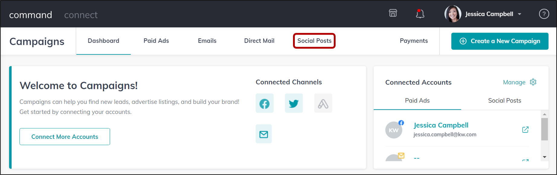 Create a Social Quick Post in Campaigns – KW Answers