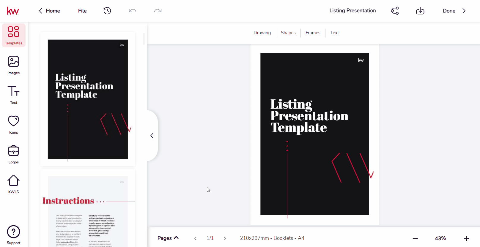 Create a Listing Presentation in Designs – KW Answers