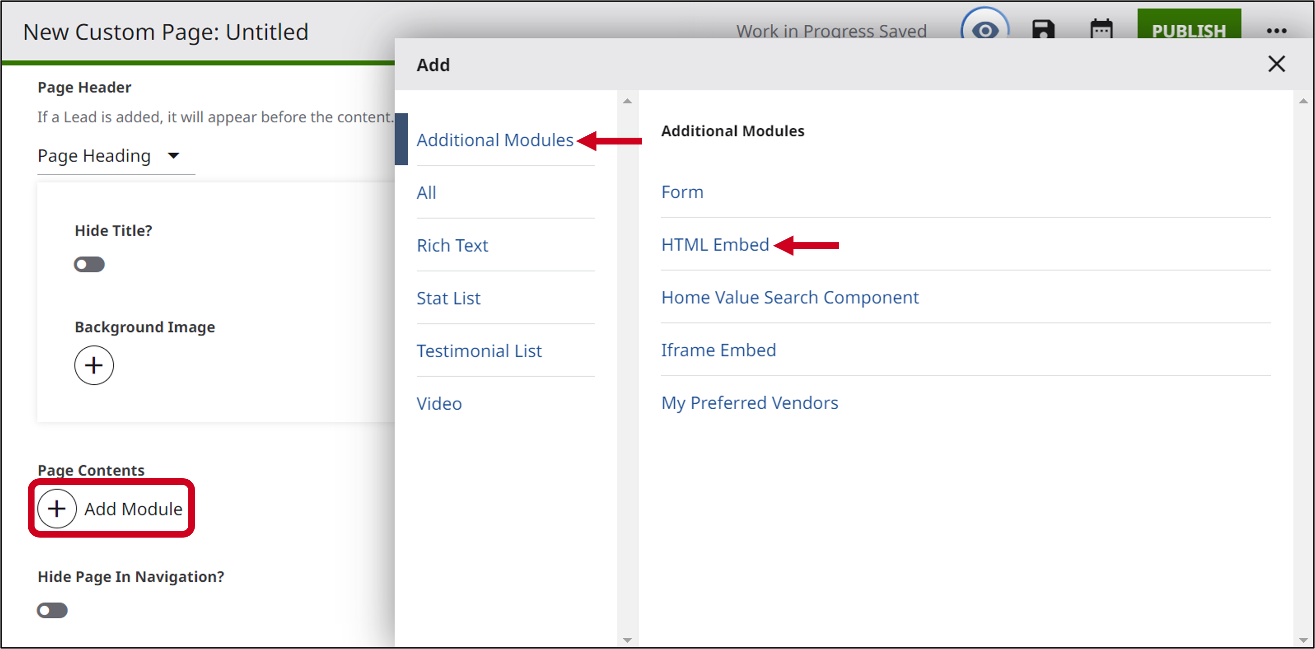 Configure Custom Modules for a Custom/Landing Page (Expert Mode) – KW ...