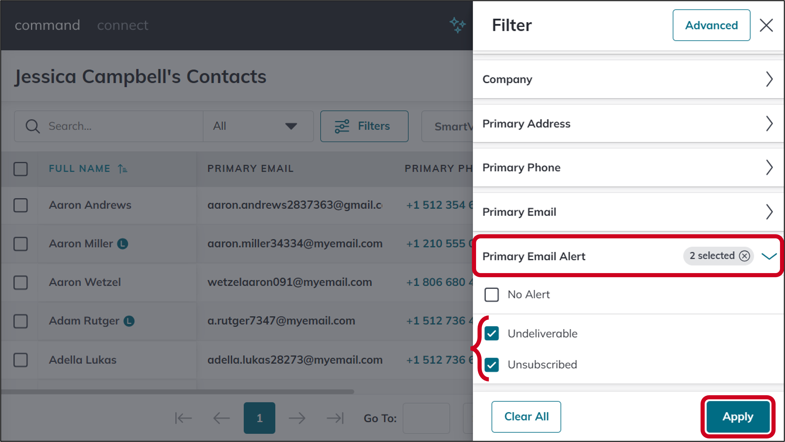 Identify Contacts with an Undeliverable or Unsubscribed Email Address – KW Answers
