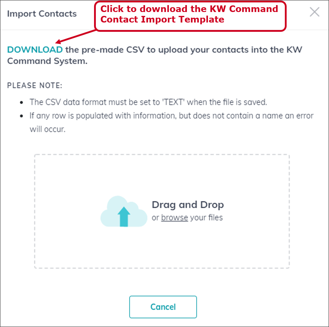 Import Contacts into Command – KW Answers