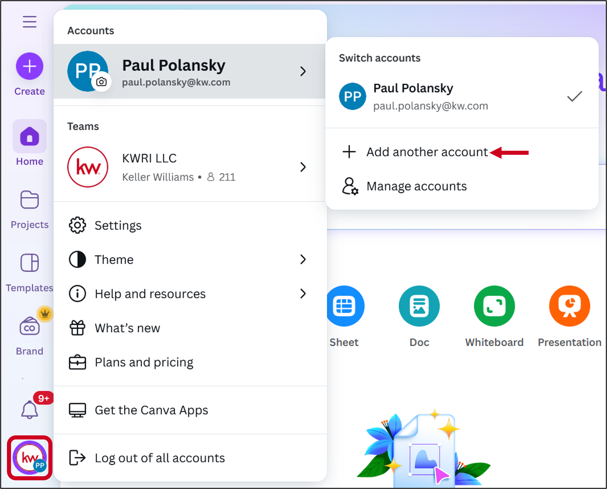 Log in to the Canva App with Your KW Canva Enterprise Account – KW Answers