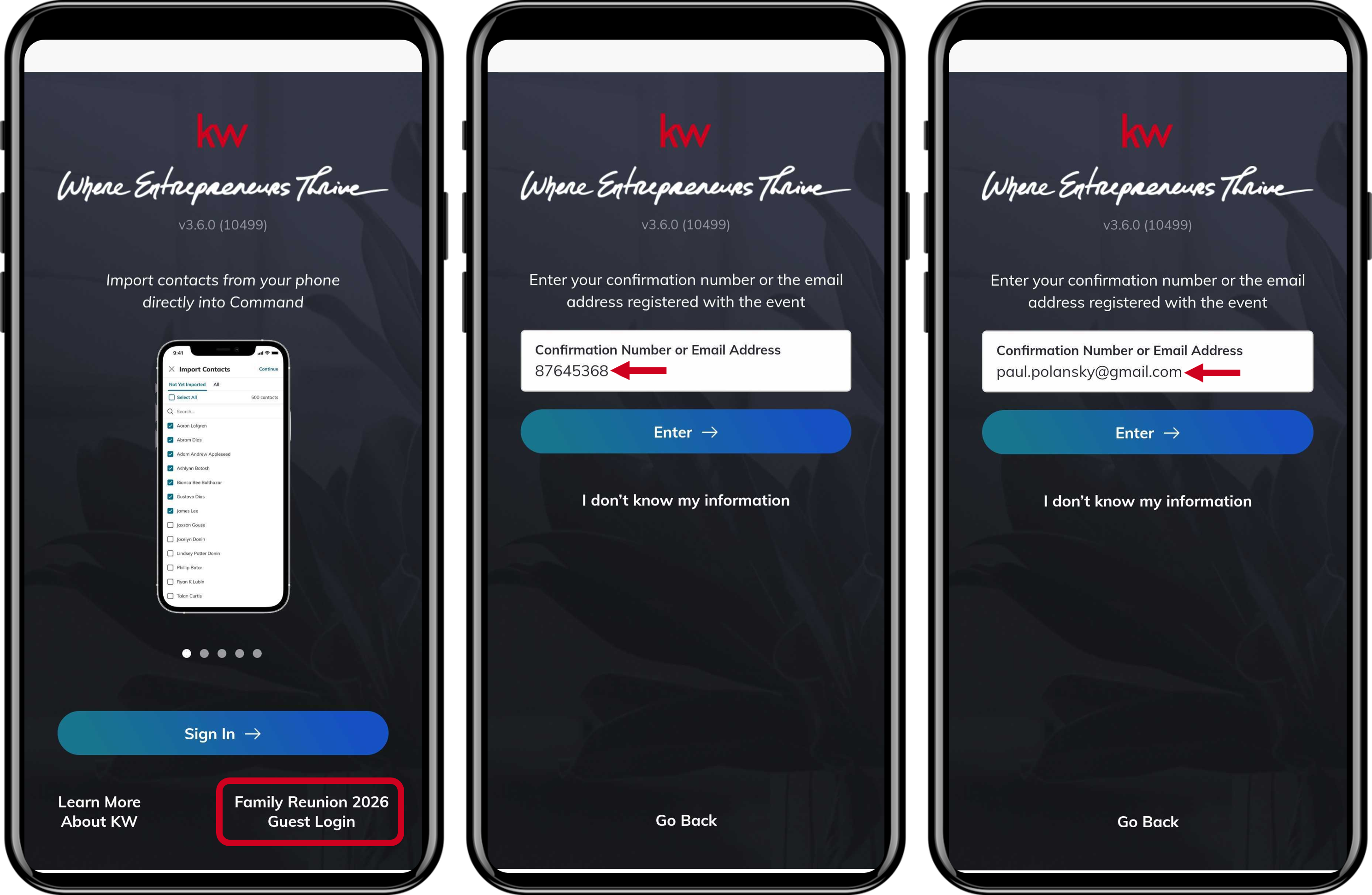 Use the Guest Login for Family Reunion 2026 in the Command App – KW Answers