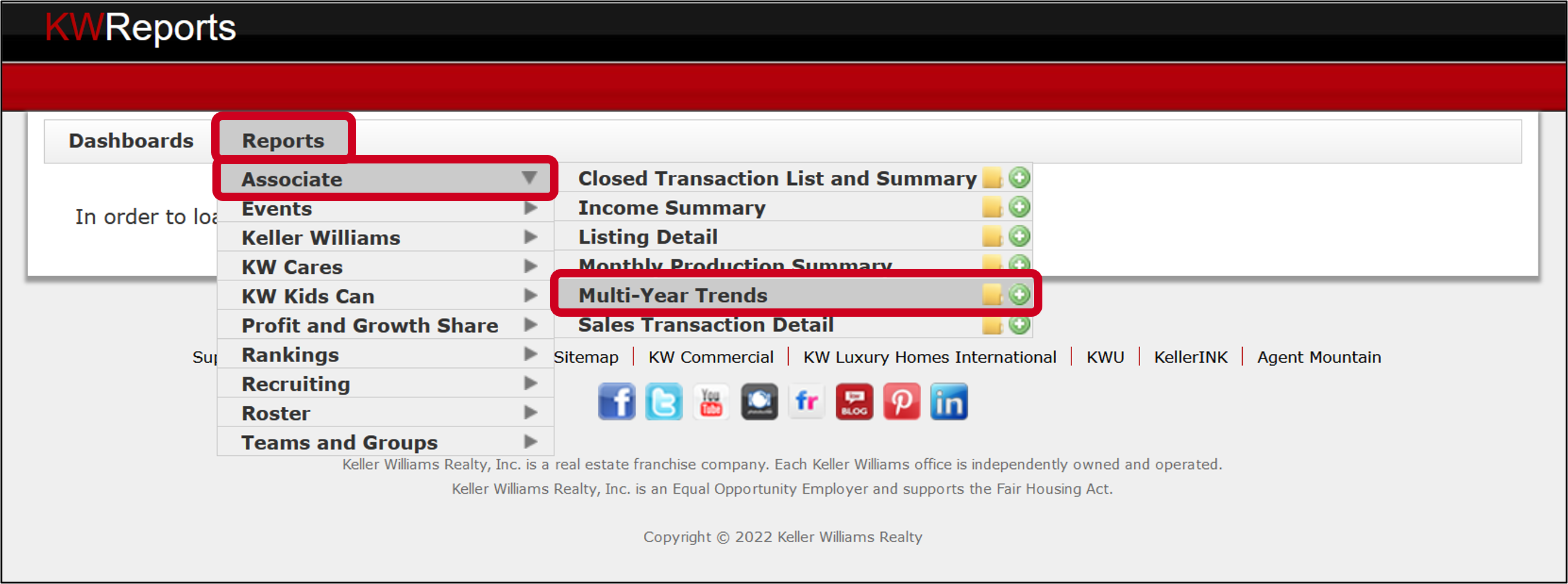 Access the Agent Multi-year Trend Report – KW Answers