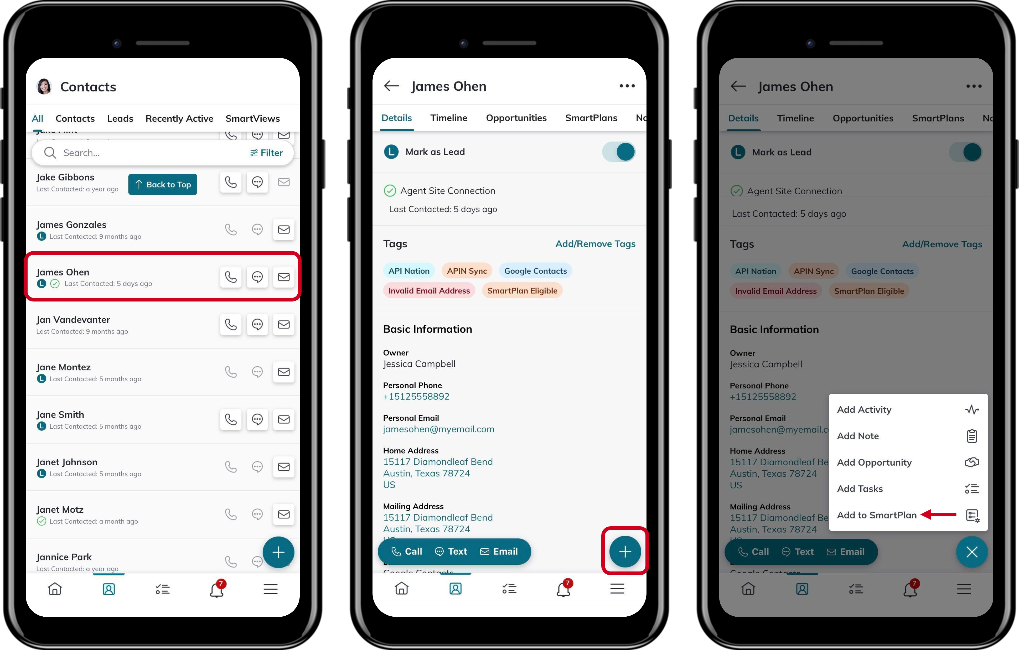 Add A Contact To A Smartplan Using The Command App Kw Answers
