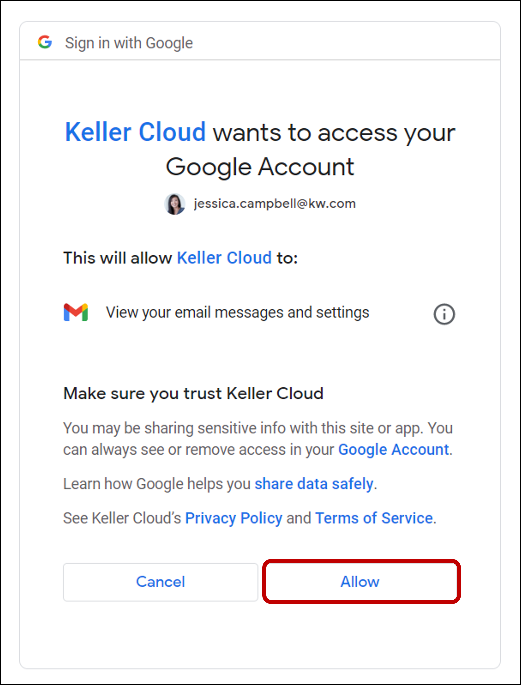 Connect Your Gmail Account to Command – KW Answers